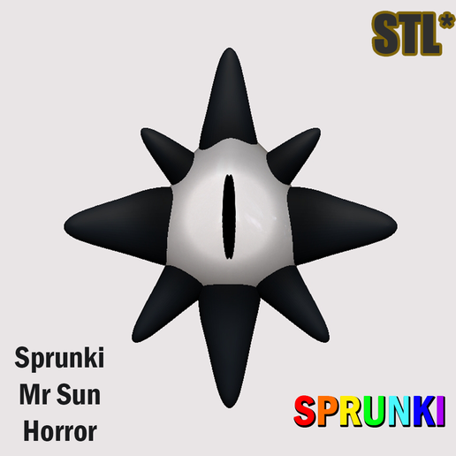 STL file Sprunki Incredibox Mr Sun Horror 3D Character Fanart ☀️ (OBJ ...