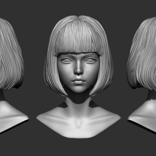 ♀️ 45 Female hair collection ZTL OBJ STL・ 3D File for 3D printing・Cults