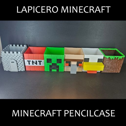 ️ Pack x6 Pencils/Pencilcase Minecraft・ STL File for 3D printing・Cults