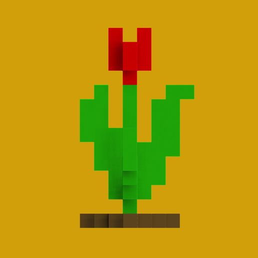 🌷 TULIP FROM MINECRAFT・Free STL File for 3D printing・Cults