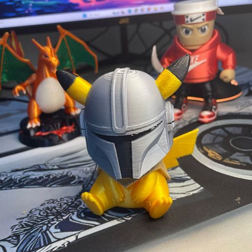 Pikachu Mandalorian – Chibi Warrior Edition・ STL File for 3D printing・Cults