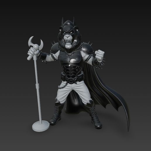 🦁 Lionhearted Dark Knight Rocker Batman Concept Estatua impresa en 3D ...