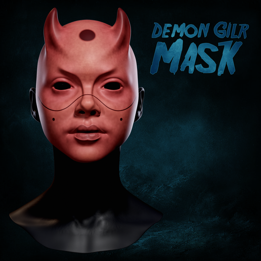 👧 Demon Girl Mask - Horror Mask・ STL File for 3D printing・Cults