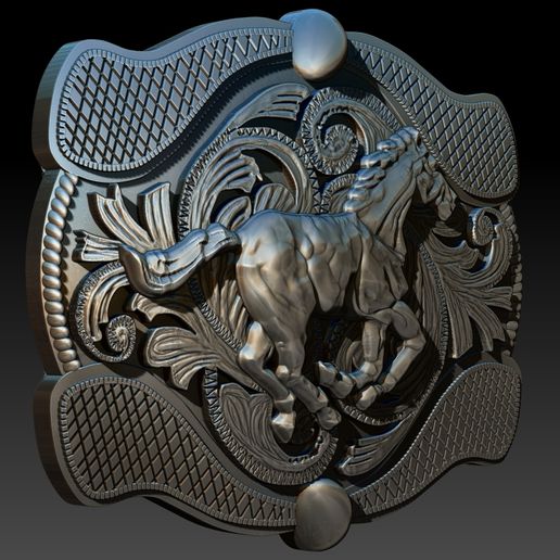 🐎 Horse belt buckle・ 3D File for 3D printing and CNC machining - Laser ...