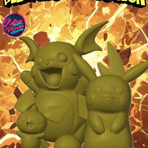 🐉 Pikachu Evolution・ 3MF File for 3D printing・Cults