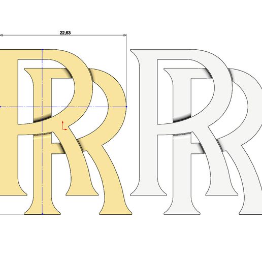 🚗 Simple RR rolls-royce logo replica 3D print m・ STL File for ・Cults