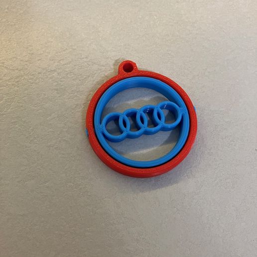 STL file AUDI KEY RING FLEXIBLE ROTATIVE PRINT IN PLACE KEYCHAIN 🚗 ...