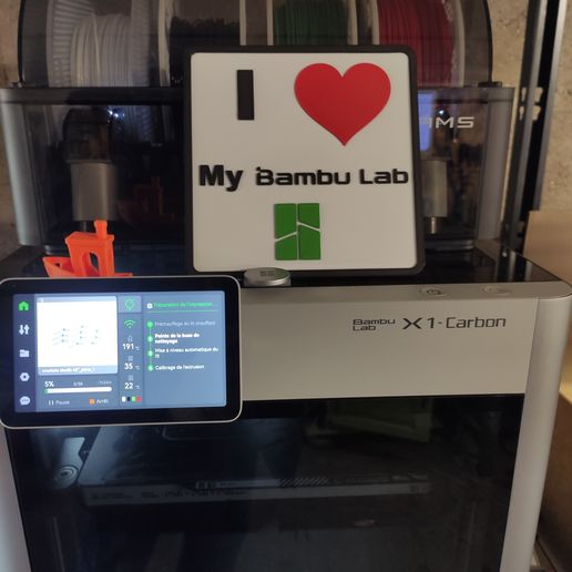 ️‍🔥 Plaque " I Love My Bambu Lab・ STL File for ・Cults