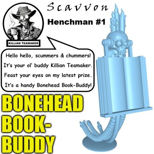 💀 Killian Teamaker presents: Bonehead Book-Buddy, Henchman #1・Free 3D ...