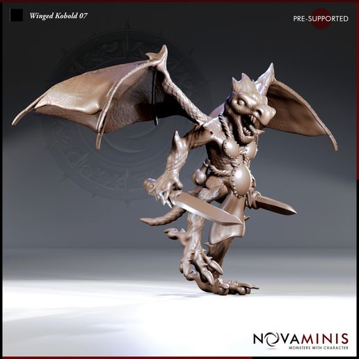🎲 Winged Kobold 07・ 3D File for 3D printing・Cults