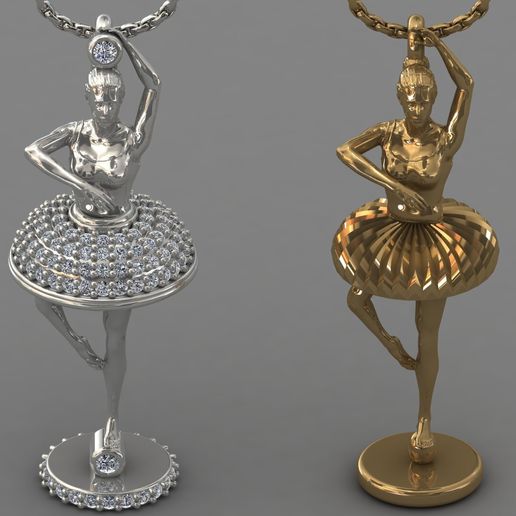 3D file 2 Models Ballerina Lady Dancer Female Girl Ballet Woman Pendant ...