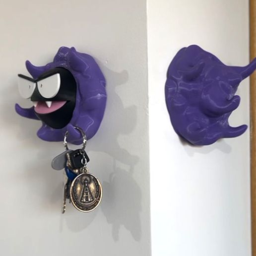 🐉 Gengar, Gastly and Haunter. Amazing Wall Hanger・ STL File for ・Cults