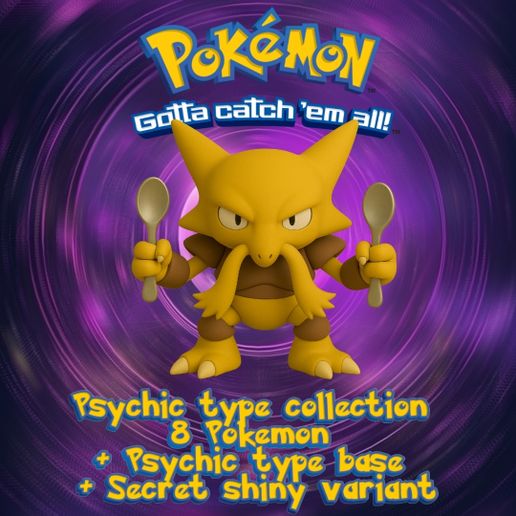 🐉 Pokemon Psychic type Pack x 10 units (Psychic type base and secret ...