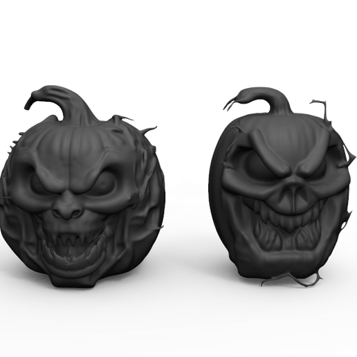 🎃 Evil Twin Pumpkins - Halloween・ STL File for 3D printing・Cults