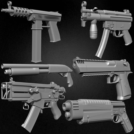 🧨 Pack Of 25 Guns Kitbash Volume 03・ 3D File for 3D printing・Cults