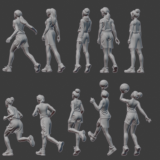 🏀 Basketball Girl Female・ STL File for 3D printing・Cults