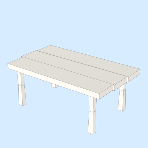 3D file Hand Painted Wooden Table ・Model to download and 3D print・Cults
