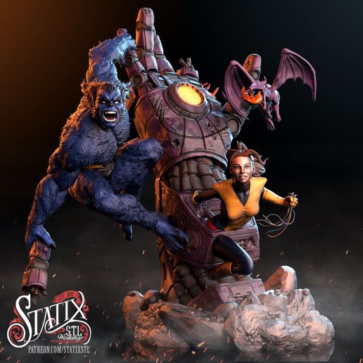 📁 BEAST SHADOWCAT LOCKHEED DIORAMA 1/6 Scale STL File for 3d Printing ...