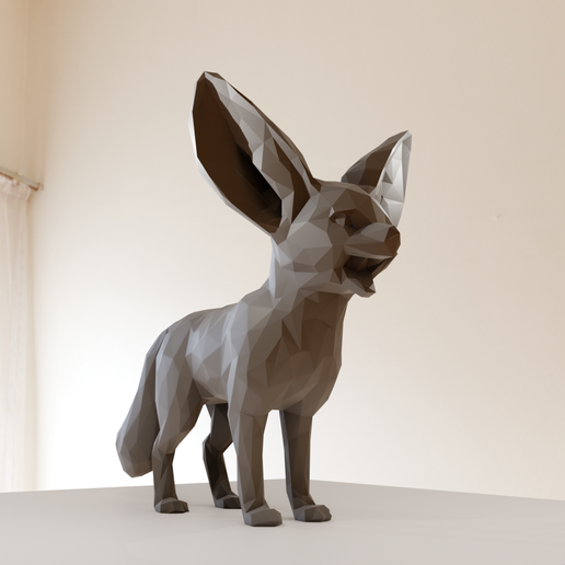 🦊 fennec fox scream low poly stl・ STL File for 3D printing・Cults