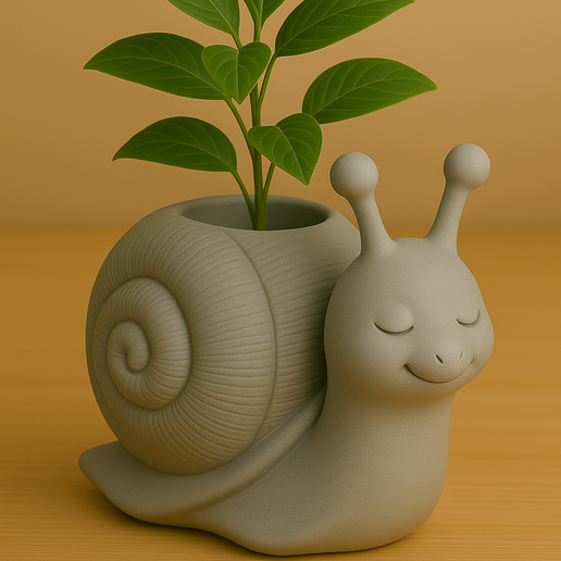 🐌 Snail Planter – Cute 3D Printed Pot with Spiral Shell・ STL File for ...