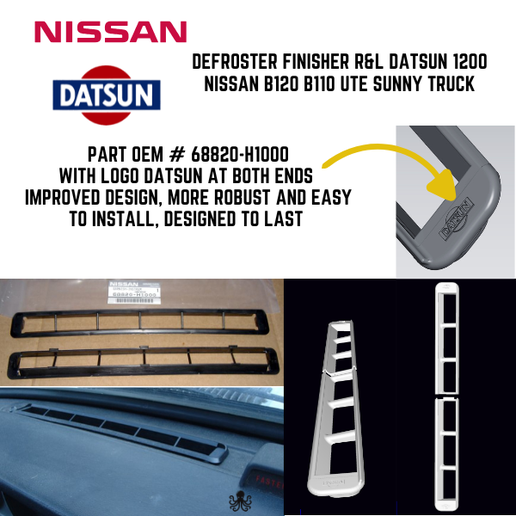 🚚 Defroster VENT Finisher R&L Datsun 1200 Nissan B120 B110 Ute Sunny ...