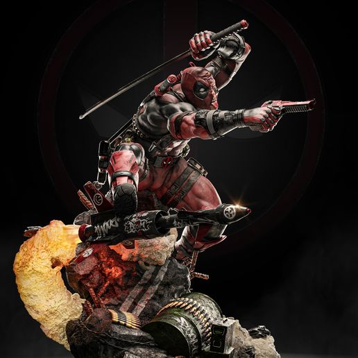 👤 Deadpool Statue - STL・ 3D File for 3D printing・Cults