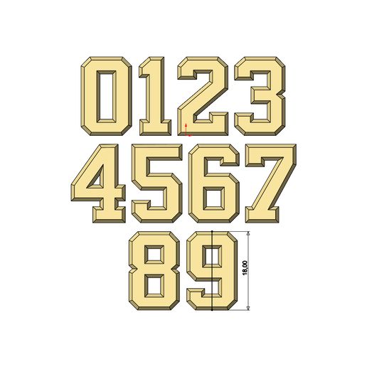 🔢 Chamfered NBA font numbers set 3D print model・ STL File for 3D ...