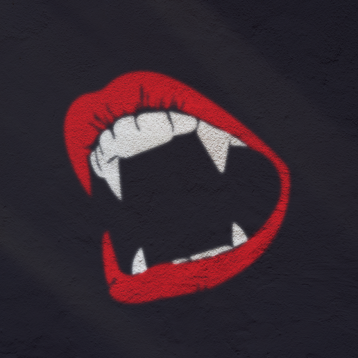 vampire fangs stencil