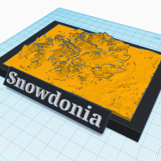 STL file Snowdonia Mountain Hike Topographic - In a Frame & Nametag ...