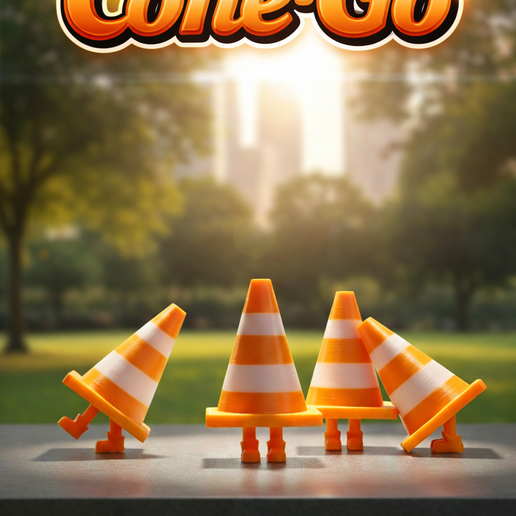 🚶 Cone-Go - Walking Traffic Cone - Print in Place・ STL File for 3D ...
