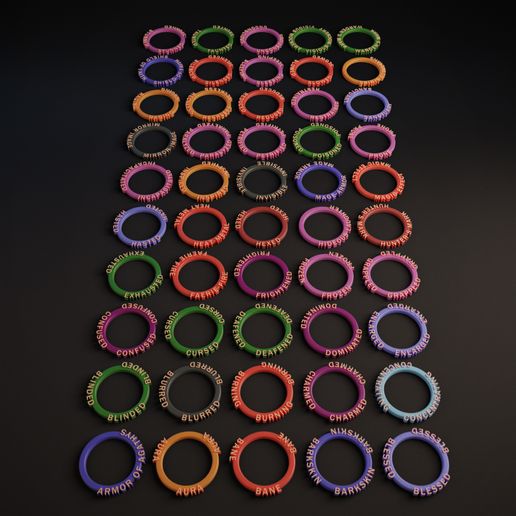 💍 DnD Condition Ring Markers・ 3D File for 3D printing・Cults