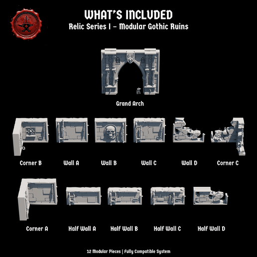🎲 Black Relic Forge - Relic Series I: Modular Gothic Ruins (28–32mm ...