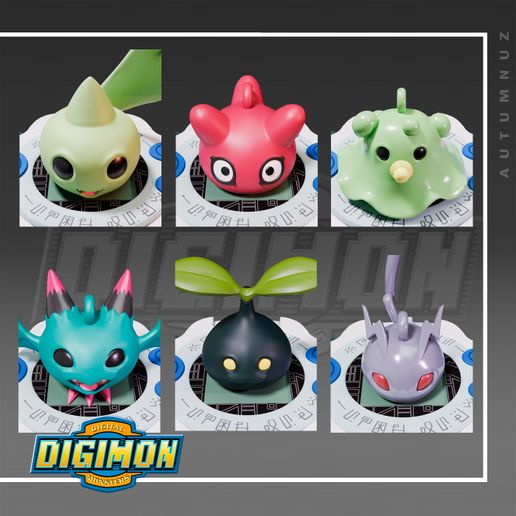🐉 DIGIMON BABY 2 [SET x6].・ 3D File for 3D printing・Cults