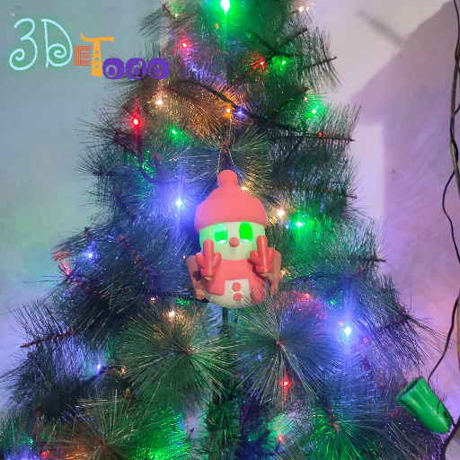 ☃️ SNOWMAN MIDDLE FINGER FOR CHRISTMAS TREE ORNAMENT・Archivo 3D para ...