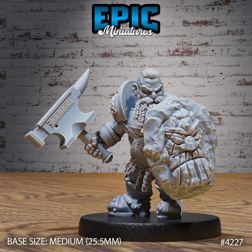 3D file Champion Dwarf ‧ DnD Miniature ‧ Tabletop Miniatures ‧ Gaming ...