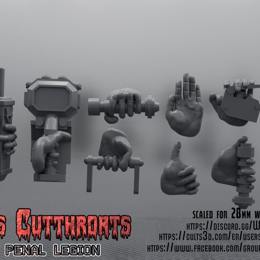 28mm Poseable Hand with Extras・ STL File for ・Cults
