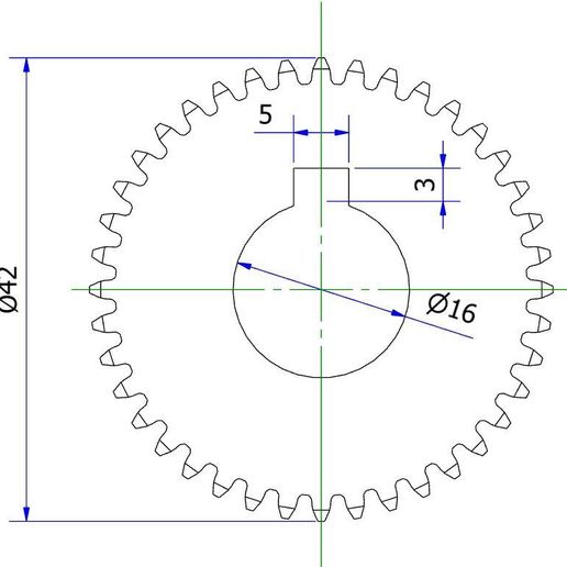 STL file SPUR GEAR M1 T40 with keyway 5x3 ⚙️ ・3D printing model to ...