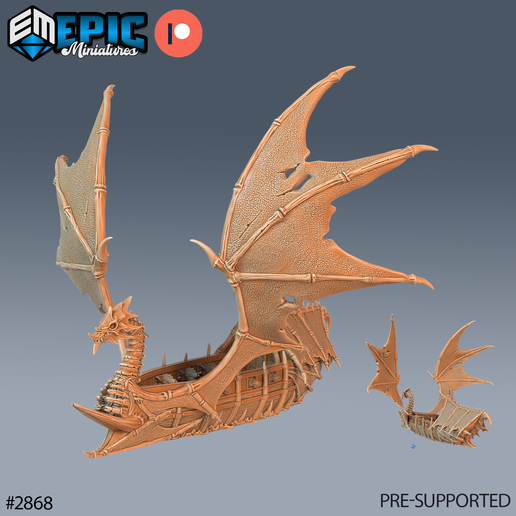 🐉 Dragon Bone Pirate Ship ‧ DnD Miniature ‧ Tabletop Miniatures ...