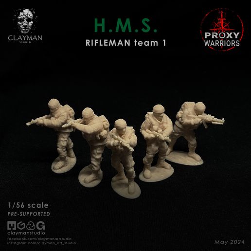 🫡 HMS RIFLEMAN Team 1 – 1/56 scale・ 3D File for 3D printing・Cults