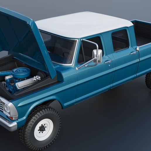 🚚 Pickup Truck F250 Crew Cab 1969・ 3D File for 3D printing・Cults