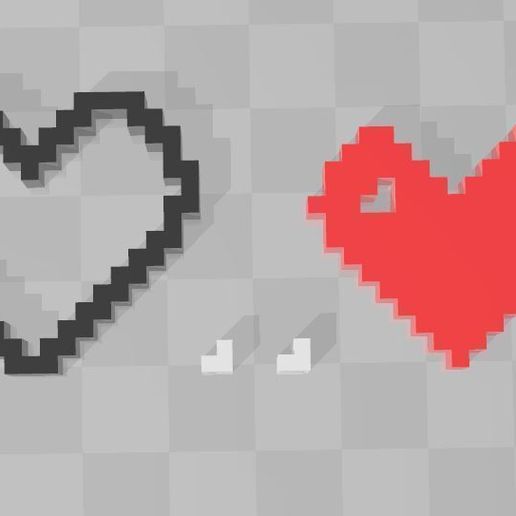 ️‍🔥 Minecraft heart_Low poly Valentine model・Free STL File for ・Cults