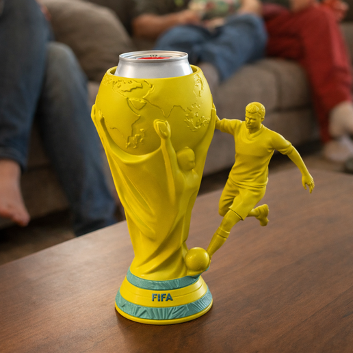 🍹 orld Cup Drink Holder with Soccer Player in Shooting Pose – World Cup ...