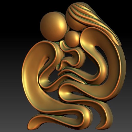 👪 Family CNC Relief Model・ STL File for 3D printing・Cults