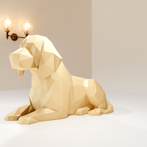 STL file beagle lying low poly stl 🐕 ・Model to download and 3D print・Cults