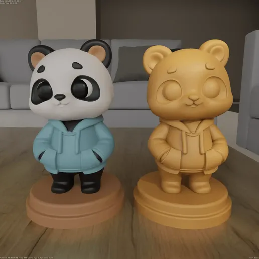 🐼 Cute Panda Wearing Hoodie 3D Printable Figure STL・ STL File for 3D ...