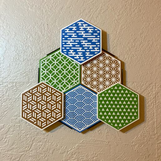 🇯🇵 Coasters and wall display (Japanese patterns inspiration)・Archivo ...
