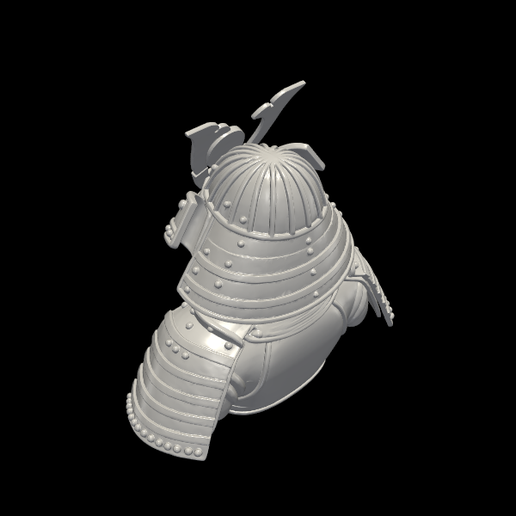 🗡️ Samurai Warrior Bust - Detailed Armor・ STL File for 3D printing・Cults