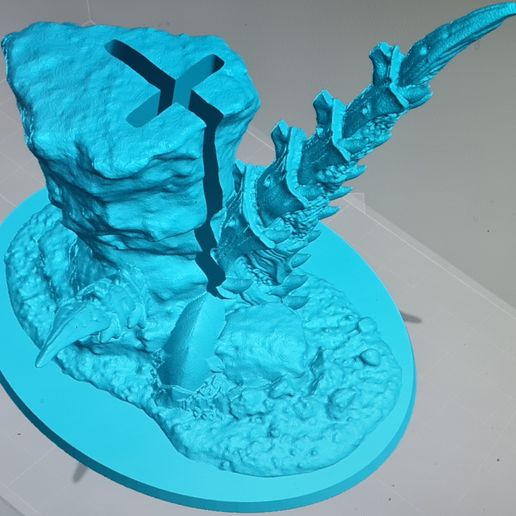 ⚔ 40k Flying Base with Tyranid Scenery v2・Free 3D File for ・Cults