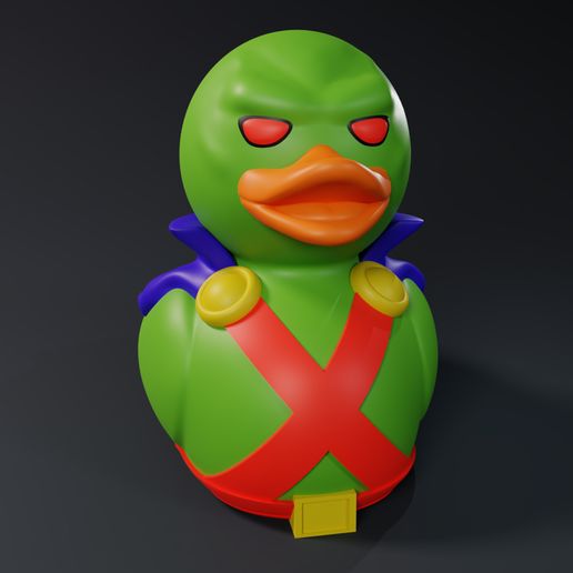 🦆 Cute Martian Manhunter Ruber Duck・ STL File for 3D printing・Cults