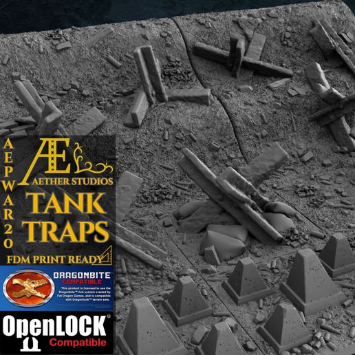 🪖 AEPWAR20 - Tank Traps・ 3D File for 3D printing・Cults